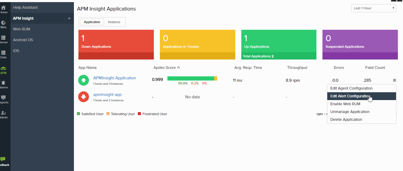 APMアラート | Site24x7のヘルプ